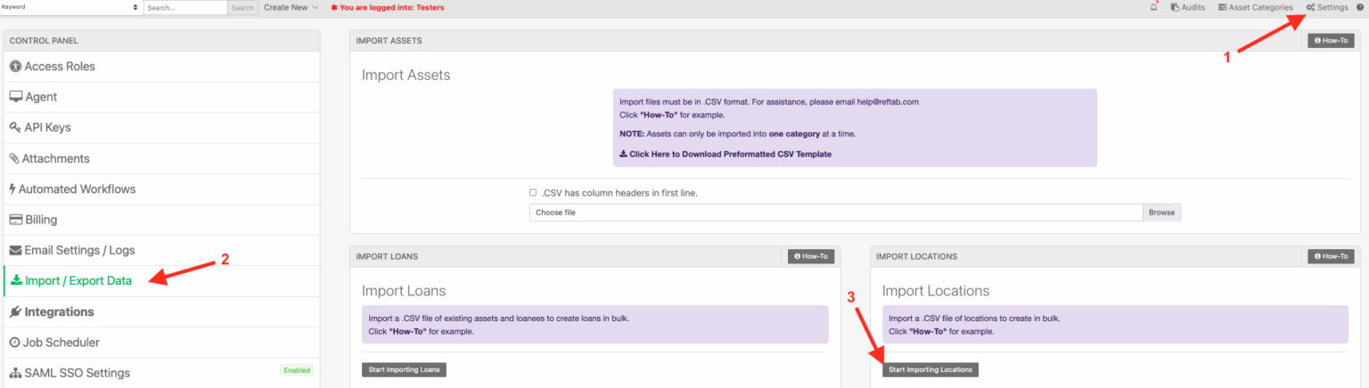 Importing Locations In Bulk With Reftab | Reftab